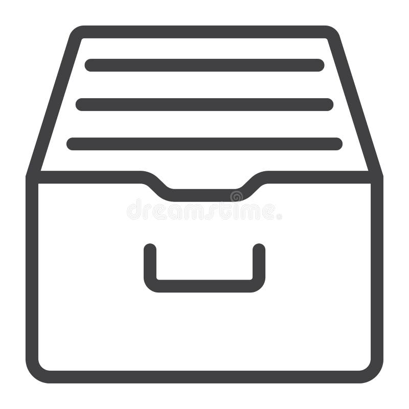 Archive Storage Line Icon, Web and Mobile Stock Vector - Illustration ...