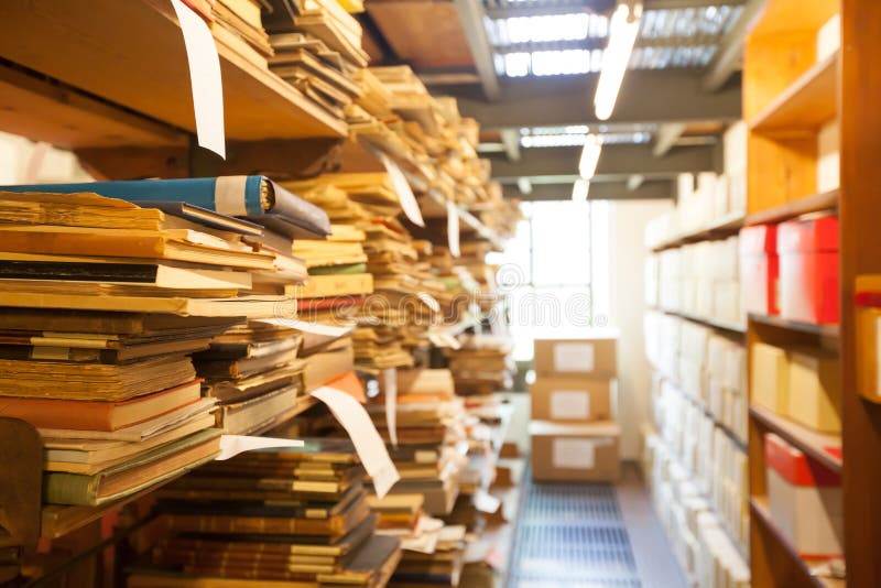 Archive Storage, Old Documents Stored in the Library Stock Photo ...
