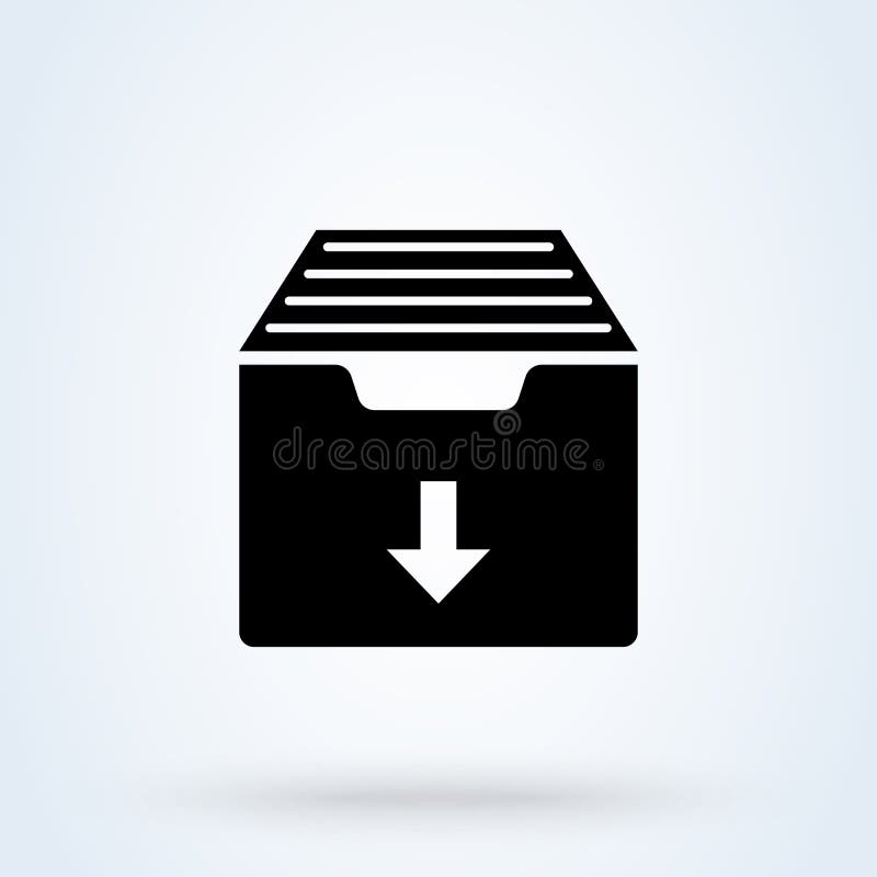 Archive Storage Sign Icon or Logo. File Cabinet Concept Stock Vector ...