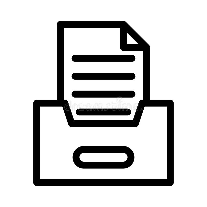 Archive Vector Thin Line Icon Stock Vector - Illustration of isolated ...