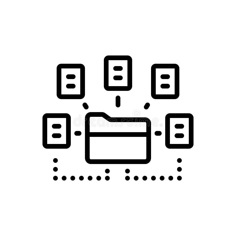 Black Line Icon for Archived, Records and Database Stock Vector ...