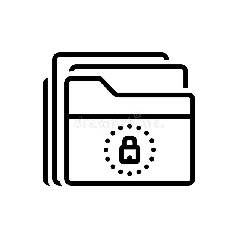 Black Line Icon for Archived, Records and Files Stock Vector ...