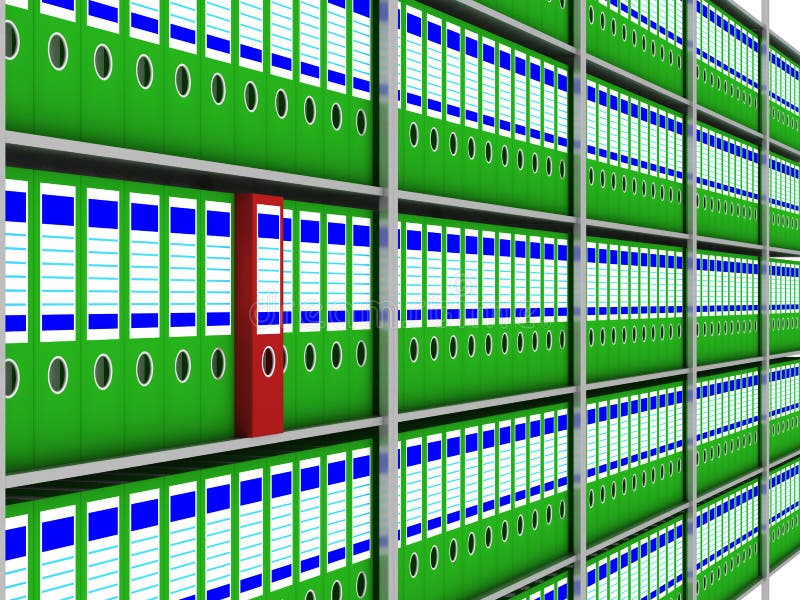 Archives Des Documents Sur Une Armoire. Illustration Stock ...