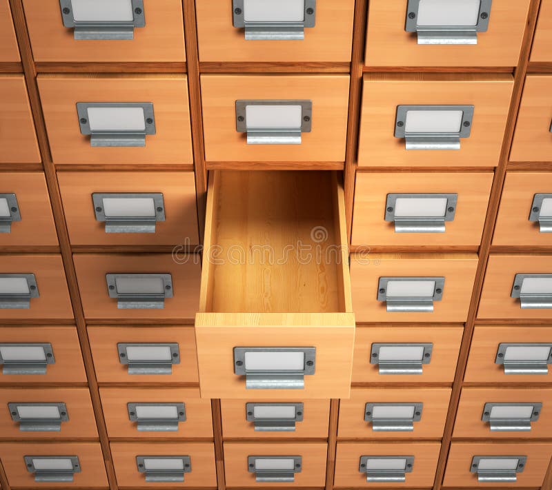 Archives. Empty the Drawer for Archival Documents Stock Illustration ...