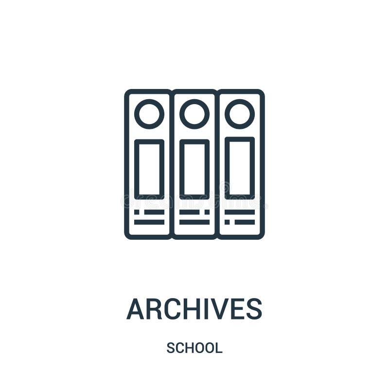 Archives Icon Vector from School Collection. Thin Line Archives Outline ...