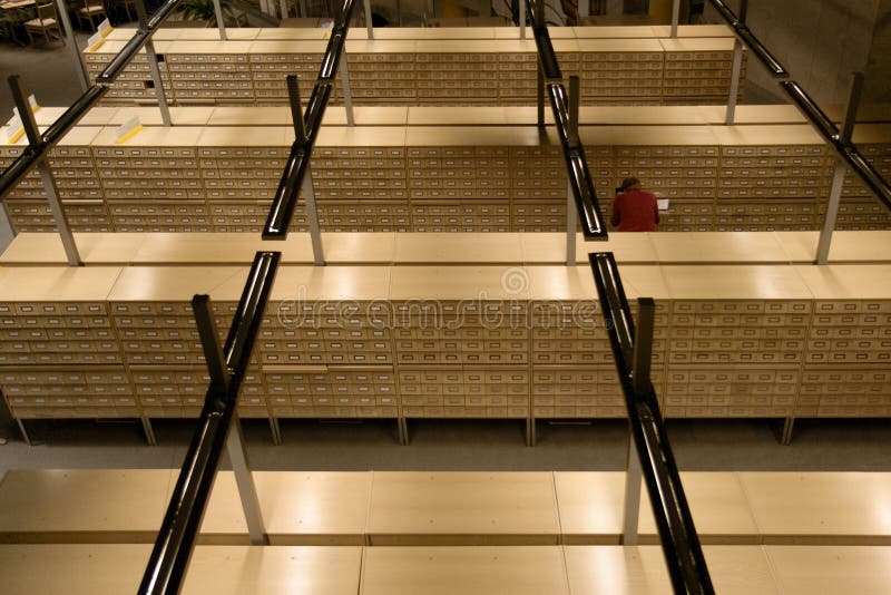 Archives in a library stock photo. Image of perspective - 6106124