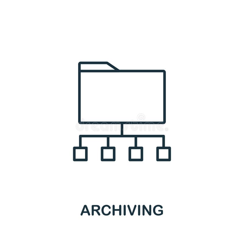 Archiving Icon Outline Style. Simple Glyph from Icons Collection Stock ...
