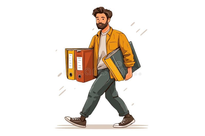 Archivist Male Data Specialist Isolated Stock Vector - Illustration of ...