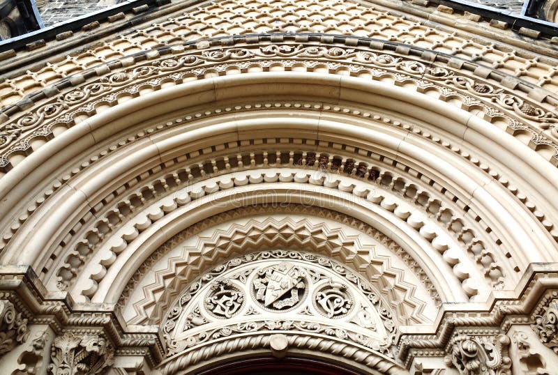 Archivolt and Tympanum of an Arch Stock Image - Image of architecture ...