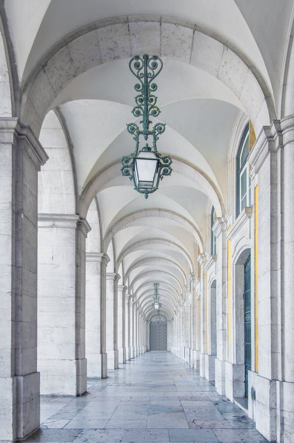 Castle corridor editorial stock photo. Image of arch - 27352423