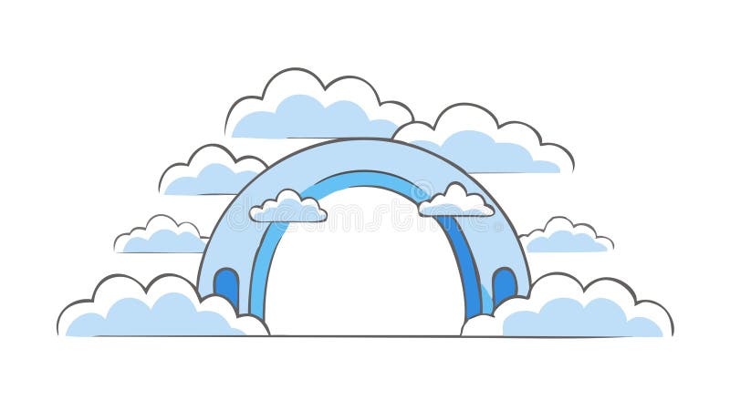 Archway with Clouds Icon for Entry or New Beginning, Vector Design ...