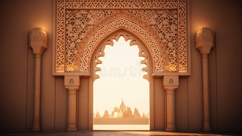 An Archway Framing a Distant City View, Ideal for Urban Themes Stock ...