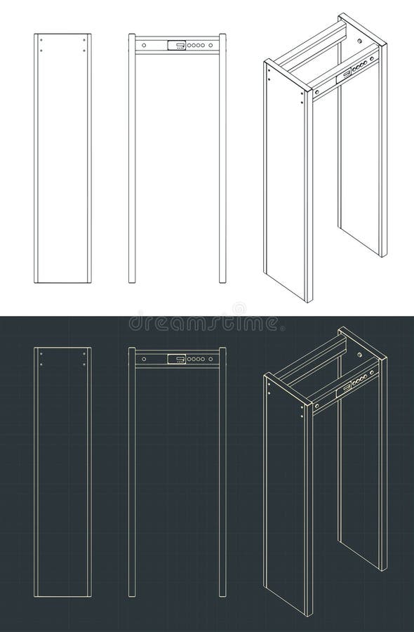 Archway Metal Detector Blueprints Stock Vector - Illustration of symbol ...