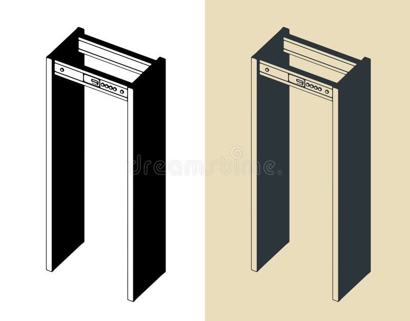 Archway Metal Detector Blueprint Stock Vector - Illustration of drawing ...