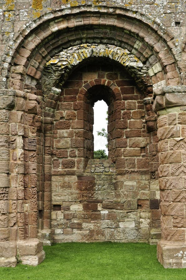 Medieval Arched Castle Window Stock Image - Image of historical, blue ...