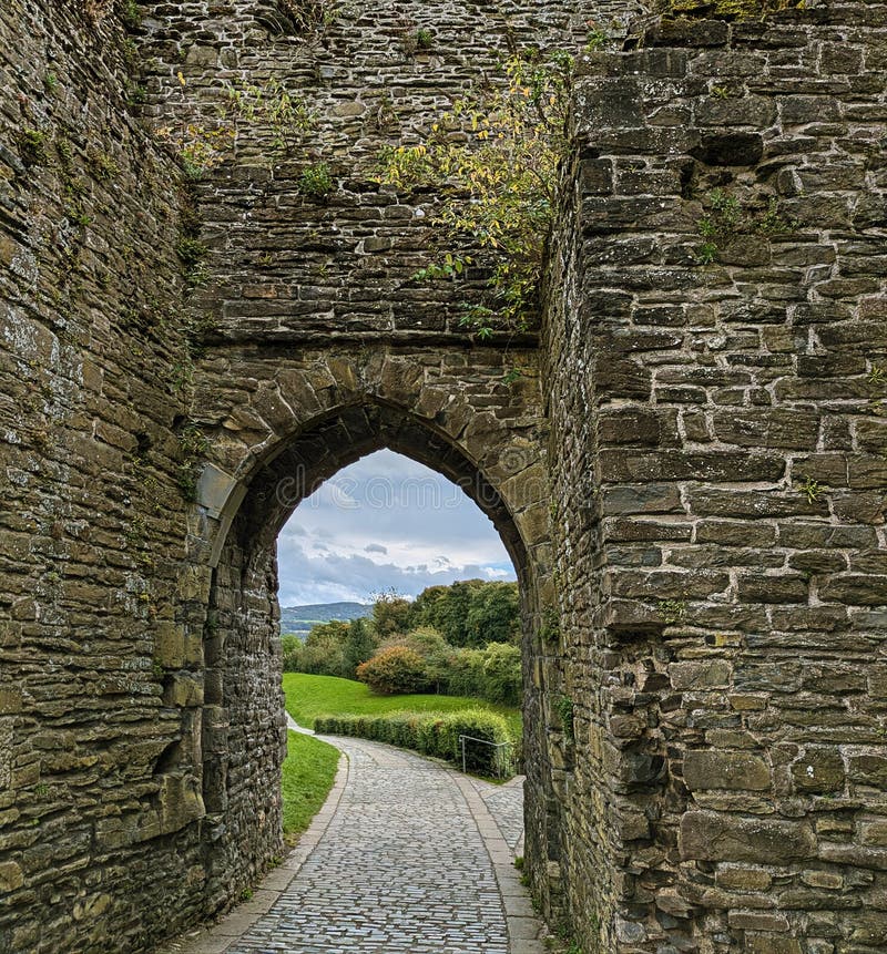 Archway View of Conwy Castle in Historic Conwy Wales Stock Photo ...