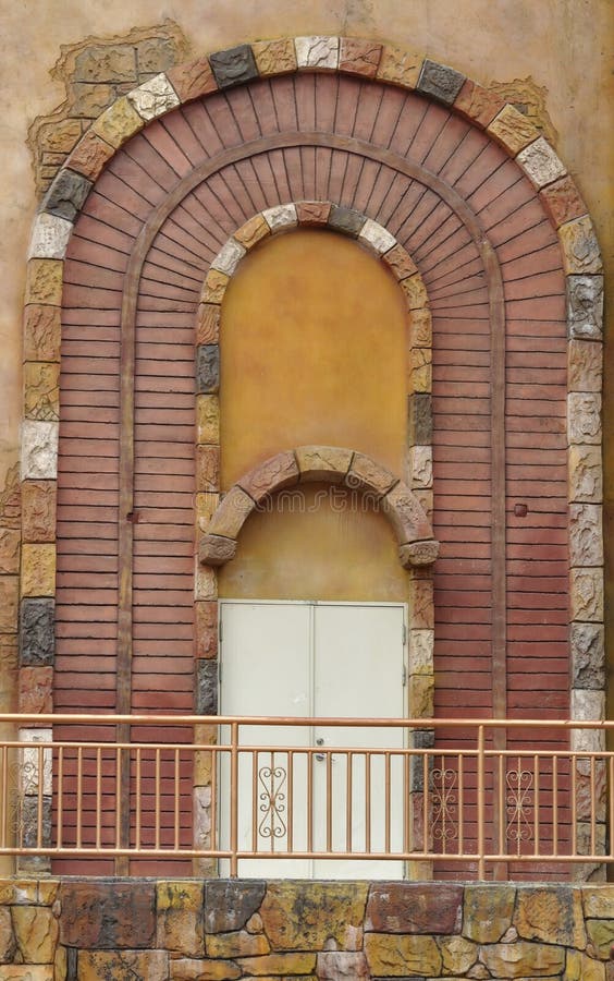 Arciform Decoration and Door Stock Image - Image of brown, harmonious ...