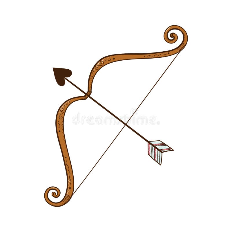Arco Con La Flecha De Amor. Ilustración del Vector - Ilustración de ...