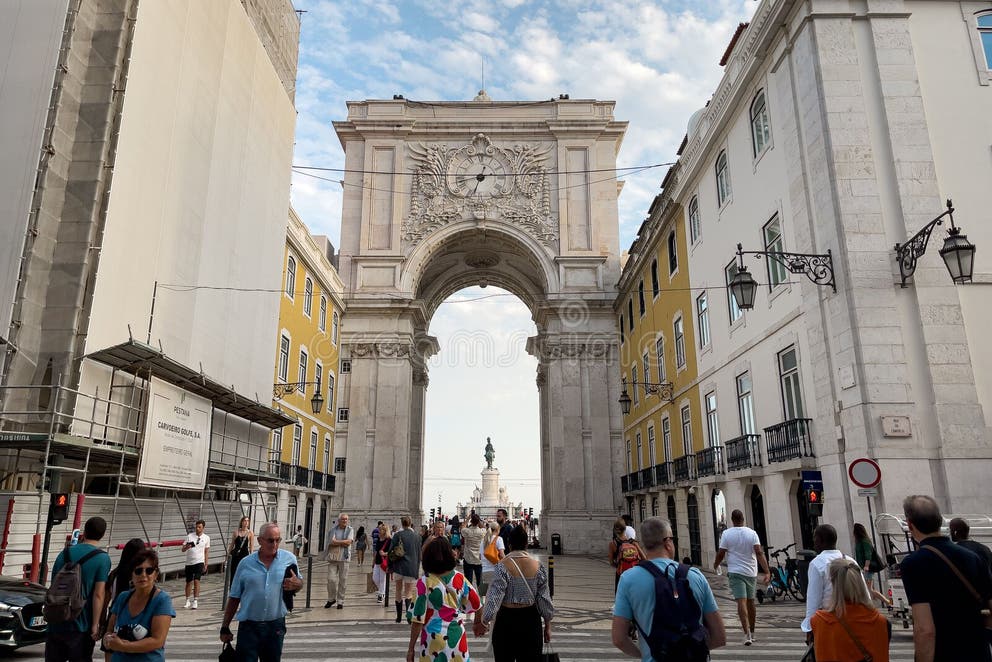 Arco Da Rua Augusta in Lisbon Editorial Stock Image - Image of commerce ...