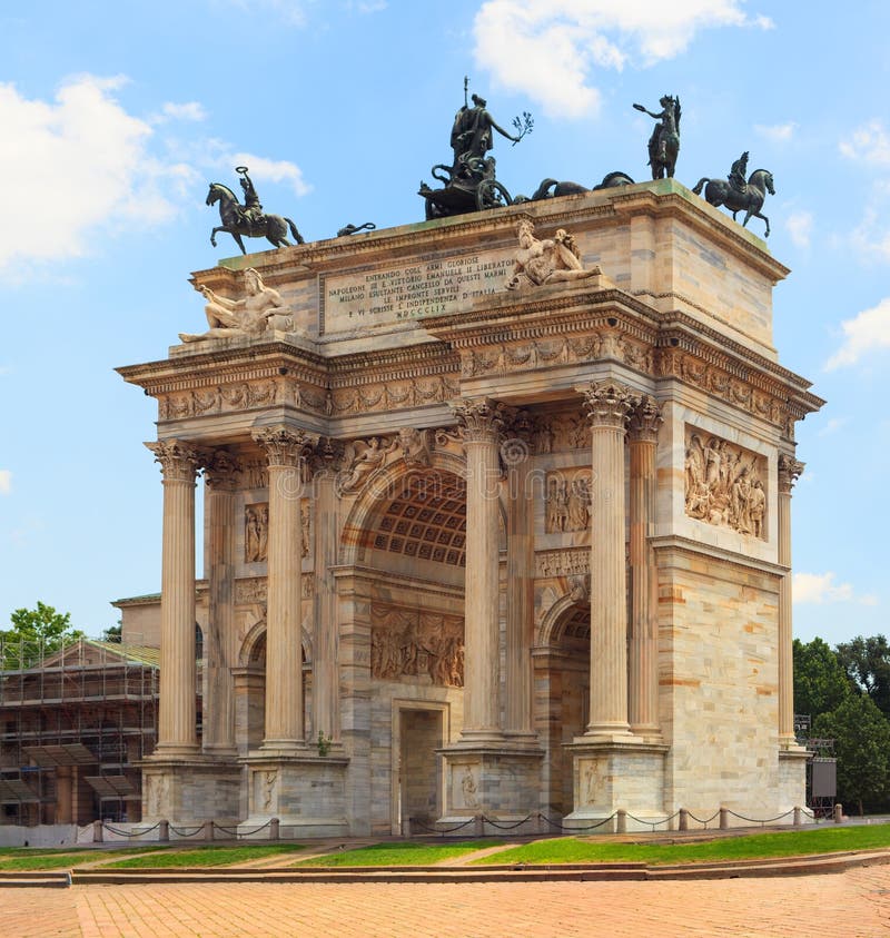 Arco della Pace, Milan stock image. Image of nature, architecture ...