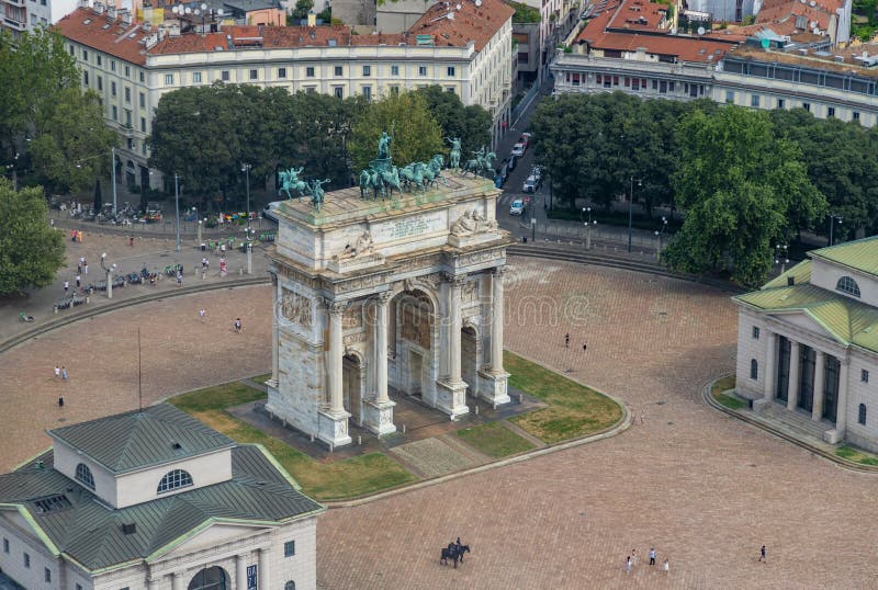 Arco della Pace stock image. Image of city, sculptures - 338394869