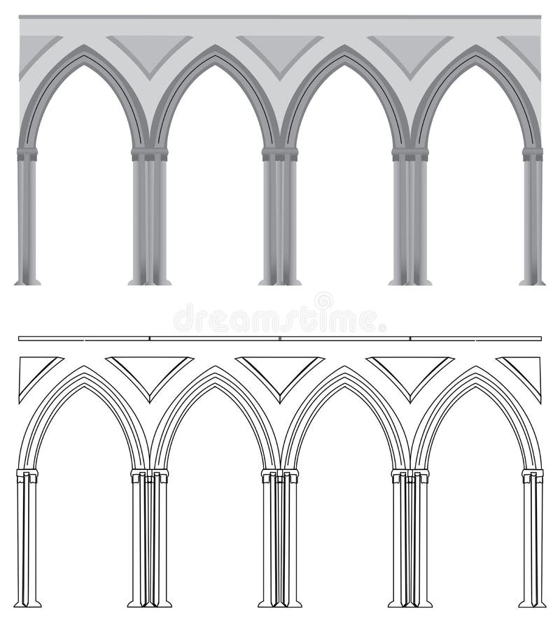 Columna y arco griegos ilustración del vector. Ilustración de griego ...