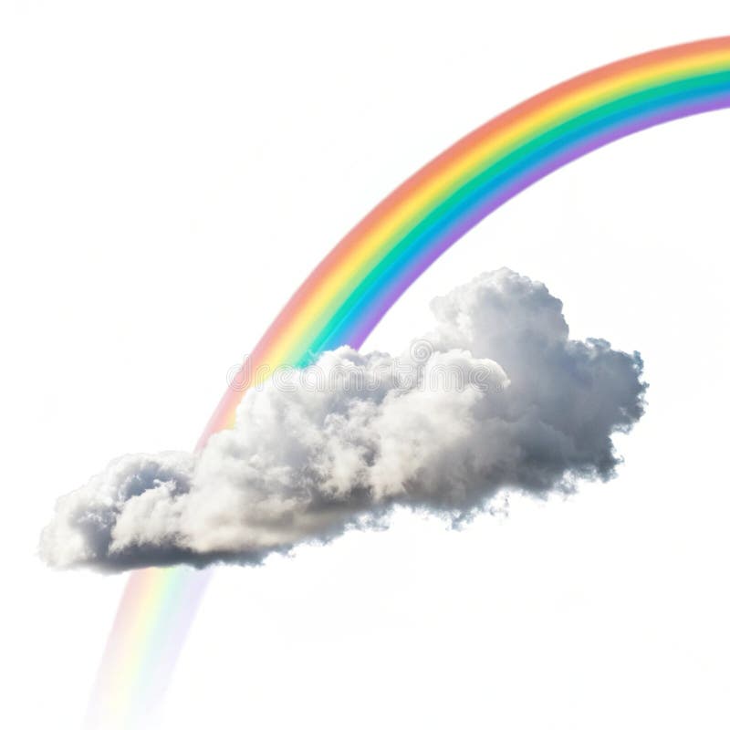 Arcoiris Con Nube Aislada En Fondo Transparente Stock de ilustración ...