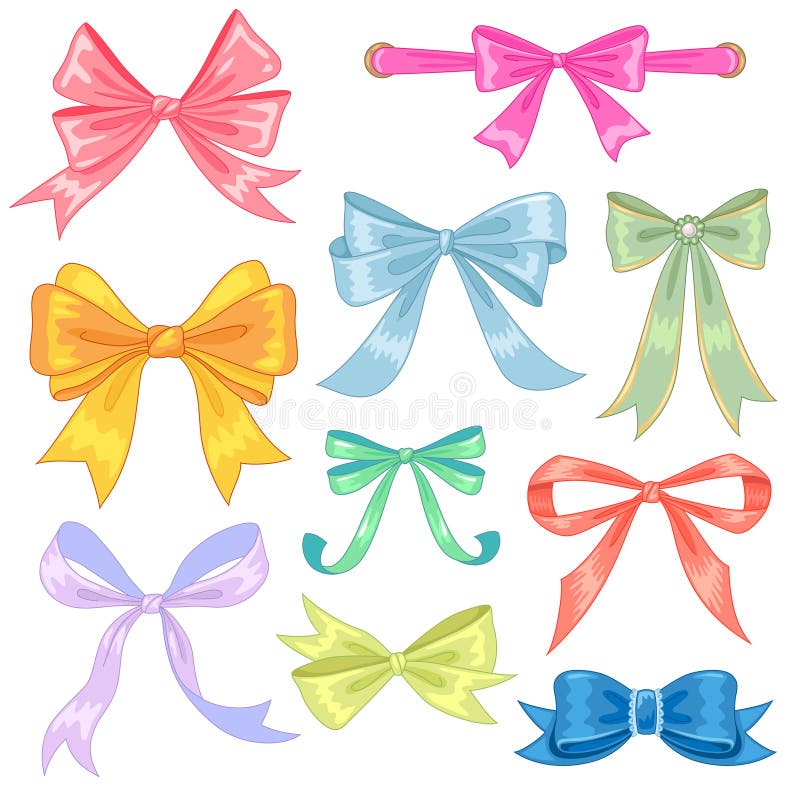 Arcos del color fijados ilustración del vector. Ilustración de anudado ...