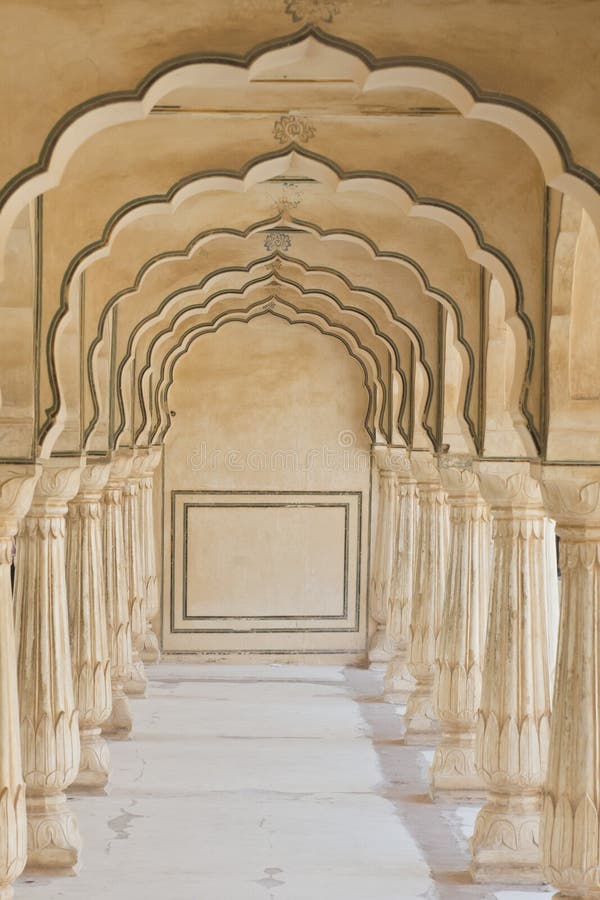 Arcos Em Amber Fort Perto De Jaipur Foto de Stock - Imagem de exterior ...