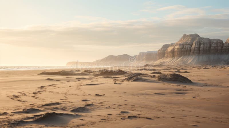 Arctic Badlands: Unreal Engine 5 Rendering of Deserted Beach Stock ...