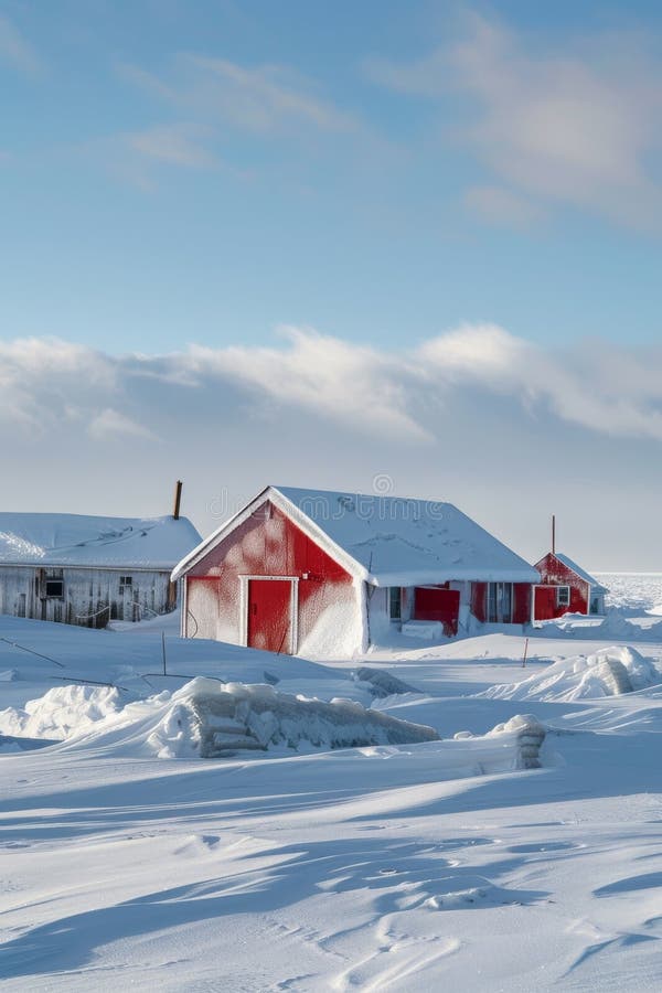 An Arctic Base Studying Climate Change and Polar Mysteries Stock ...