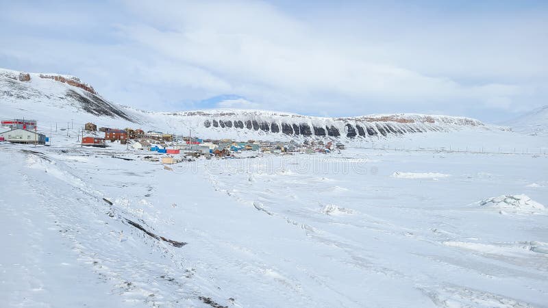 Arctic bay Nunavut editorial stock photo. Image of city - 247681673