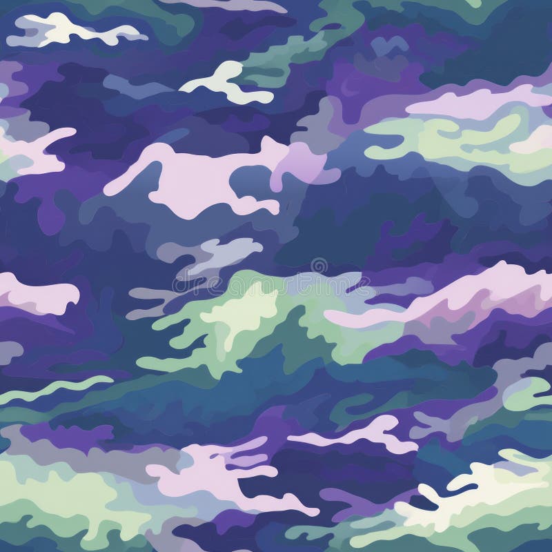 Arctic Camouflage Pattern with Northern Lights Color Scheme AI ...