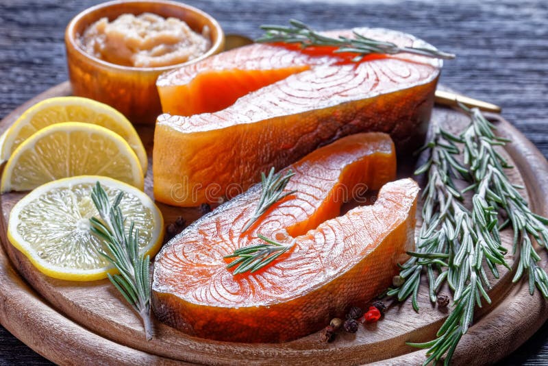 Arctic Char and Cod Roe on a Wooden Background Stock Photo - Image of ...