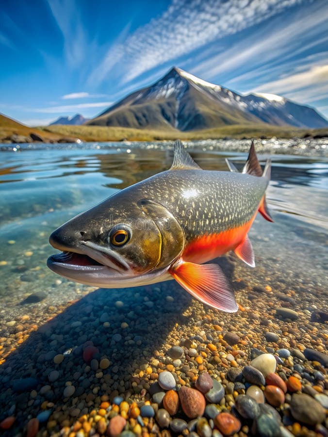 Arctic Char Fish Runs Beach Stock Illustration - Illustration of ...