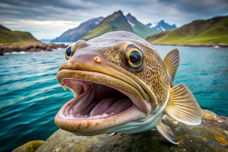 Arctic Cod Fish Angry Island Stock Illustration - Illustration of happy ...