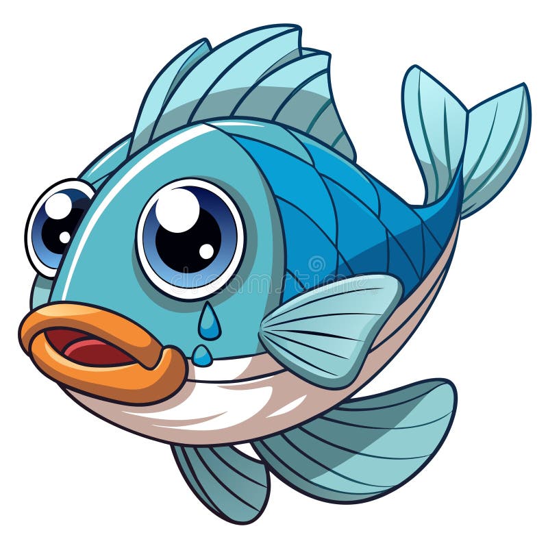 Arctic Cod Fish Cries Vector Kawaii Stock Vector - Illustration of ...