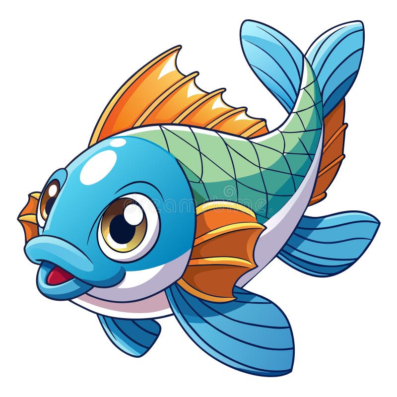 Arctic Cod Fish Flies Vector Kawaii Stock Vector - Illustration of flat ...