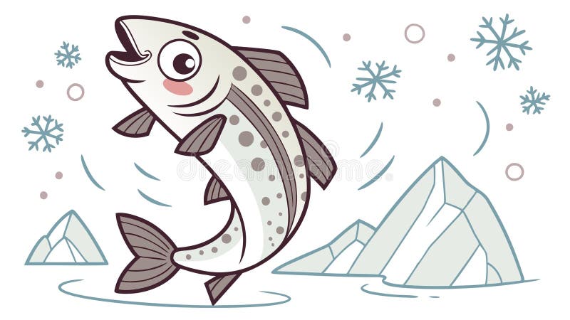 Arctic Cod Fish Helpful Angry Garden TV Vector Stock Vector ...