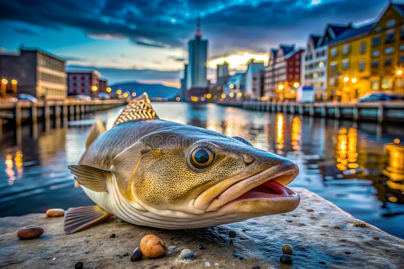 Arctic Cod Fish Screams City Stock Illustration - Illustration of cute ...
