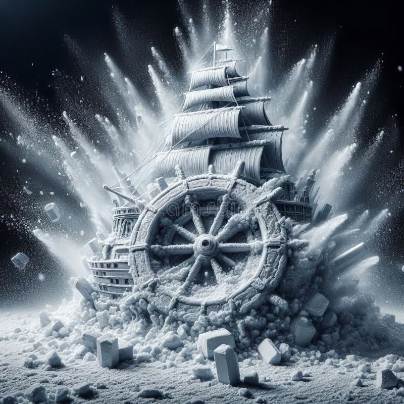 89 121. Arctic Expedition Chalk Piece Exploding into a Stock Image ...