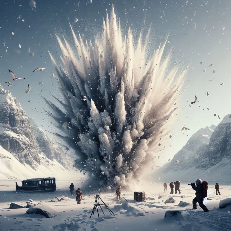 91 121. Arctic Expedition Chalk Piece Exploding into a Stock Photo ...