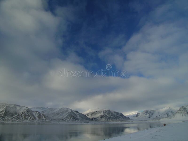 Arctic fjord without ice stock image. Image of change - 98324049