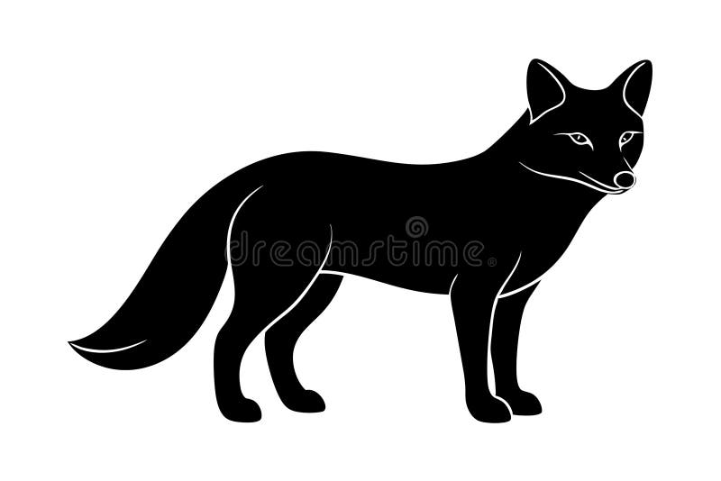 Arctic Fox Design Silhouette Vector Illustration Stock Vector ...