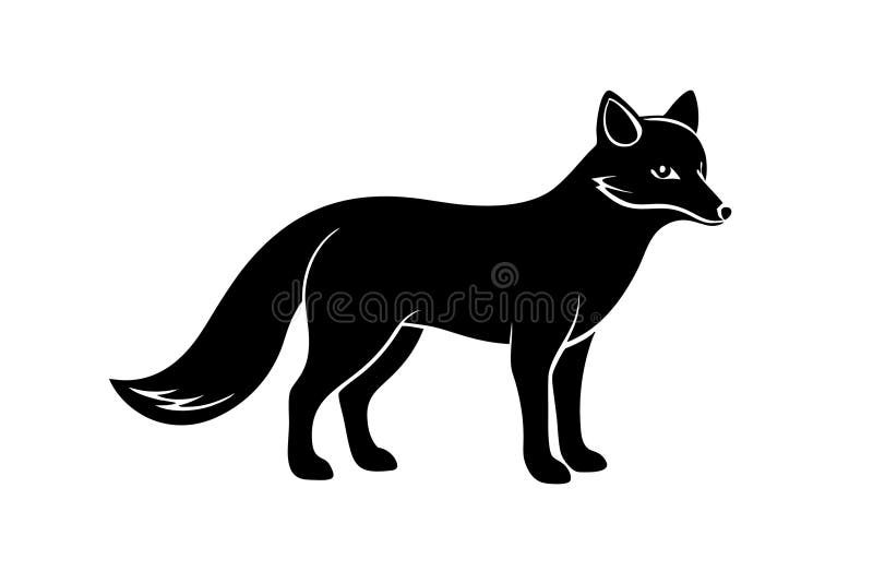 Arctic Fox Design Silhouette Vector Illustration Stock Vector ...
