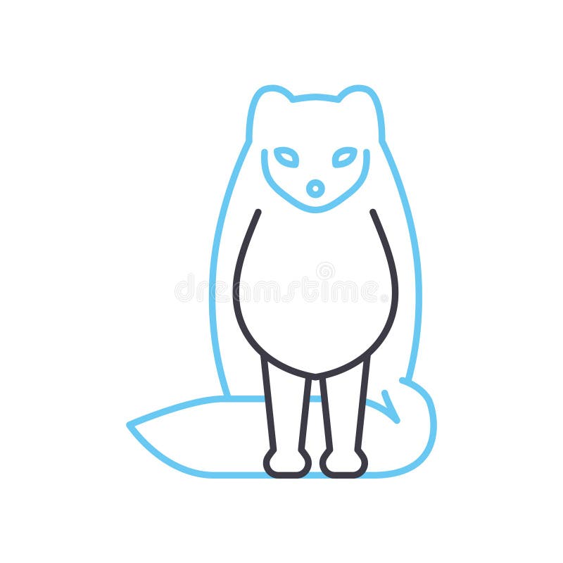 Arctic Fox Line Icon, Outline Symbol, Vector Illustration, Concept Sign ...