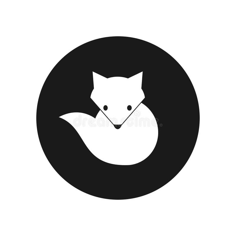 Arctic Fox Simple Flat Icon. Monochrome Animal Logo Stock Vector ...