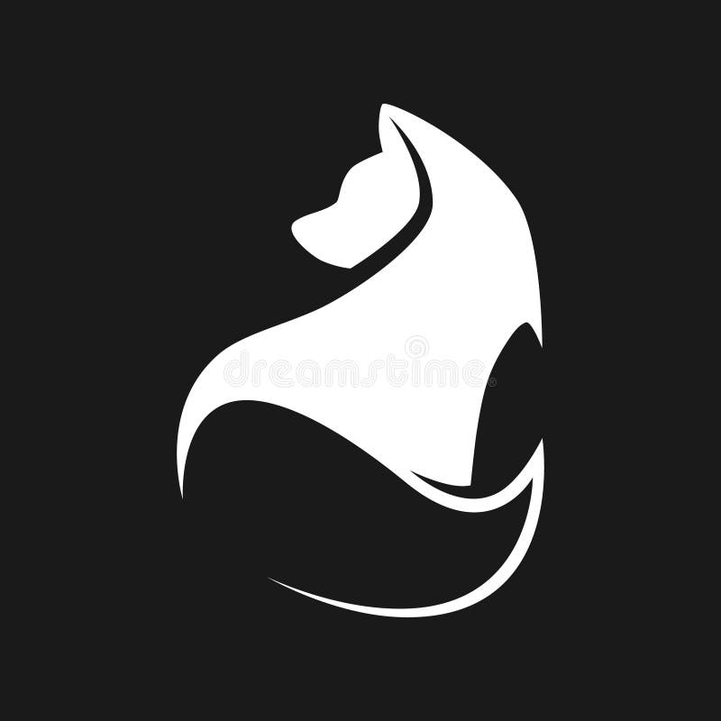 Arctic Fox Symbol on Black Backdrop Stock Vector - Illustration of flat ...