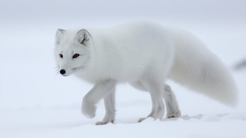 Arctic Fox in Wildlife Tundra Biome Stock Illustration - Illustration ...