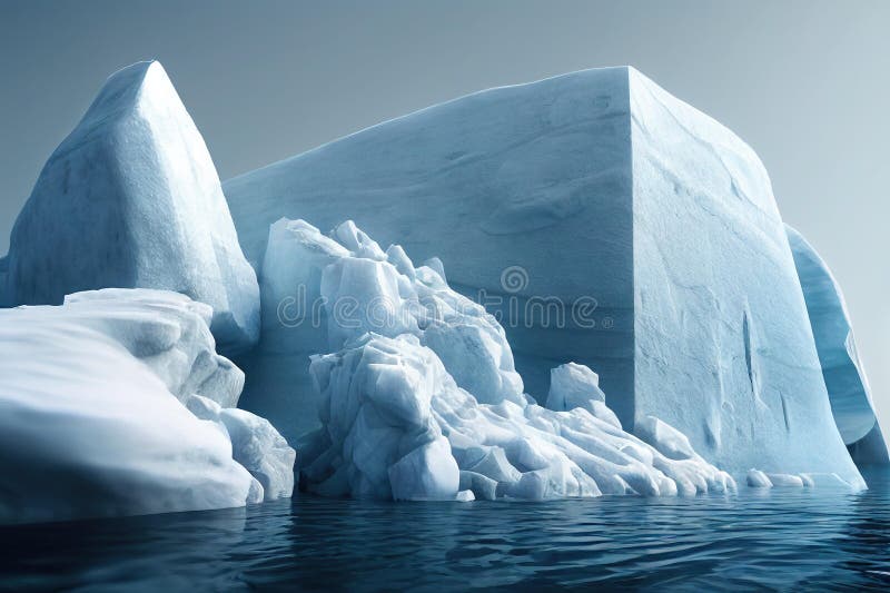 Arctic Ice Seascape in Cold Places without People. Stock Illustration ...